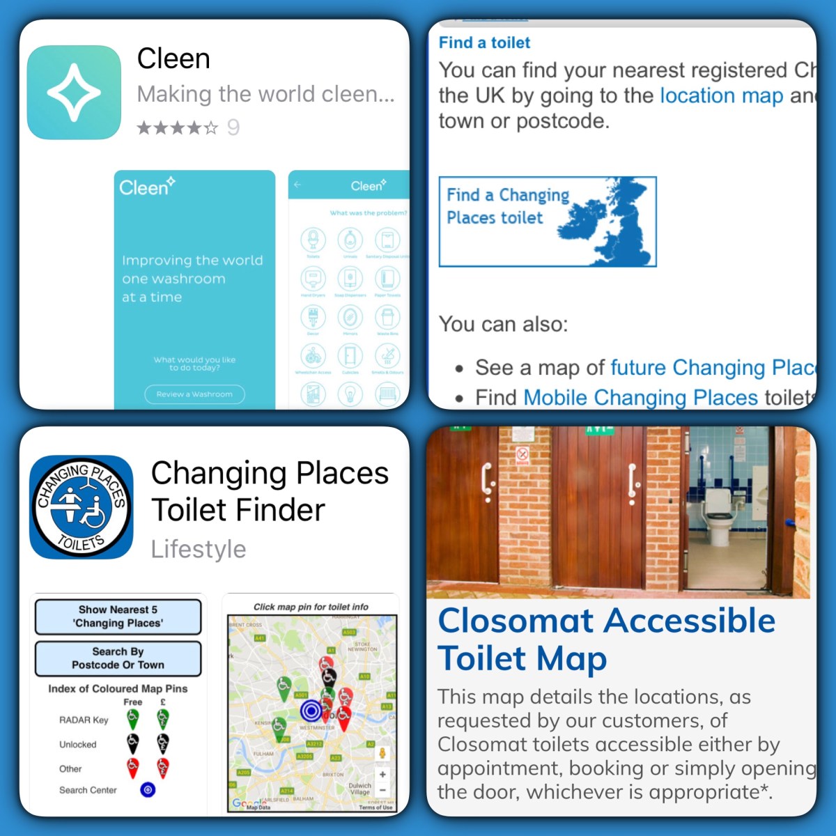 Toilet finding/rating Apps – The world of accessible toilets